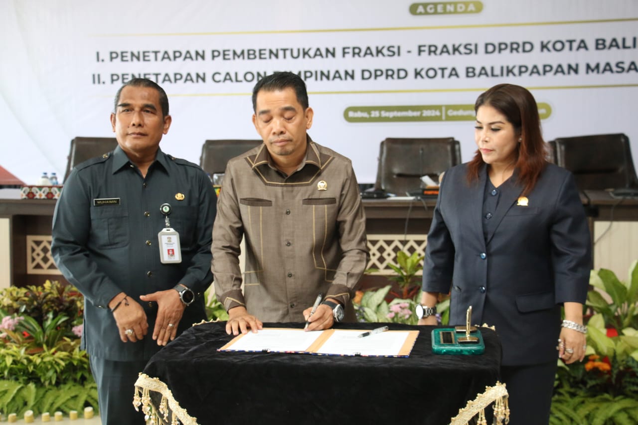 Unsur Pimpinan DPRD Balikpapan Ditetapkan, Terbagi Jadi Enam Fraksi - IniBalikpapan.Com